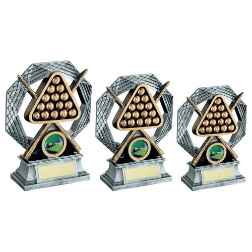 Snooker Pool Octagonal Trophy with Base Plaque - Awards Trophies Supplier